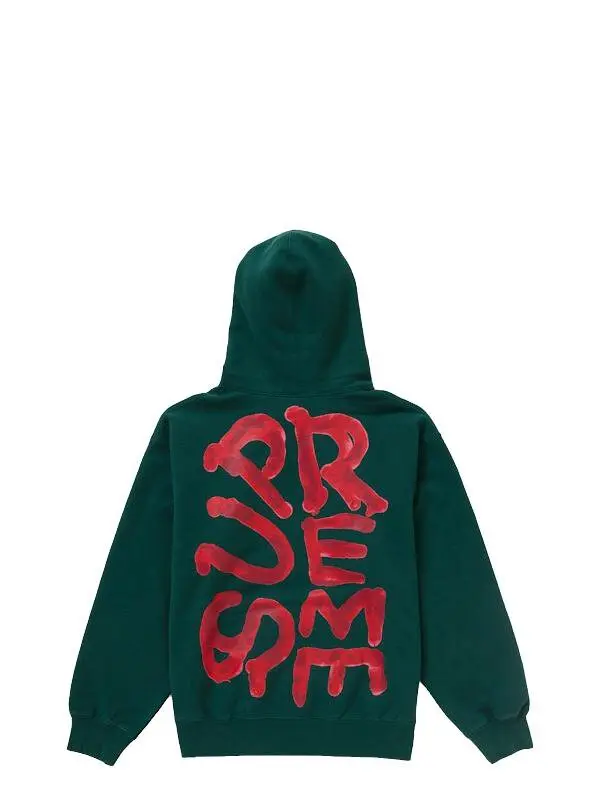 Supreme Paint Hooded Sweatshirt - Dark Green