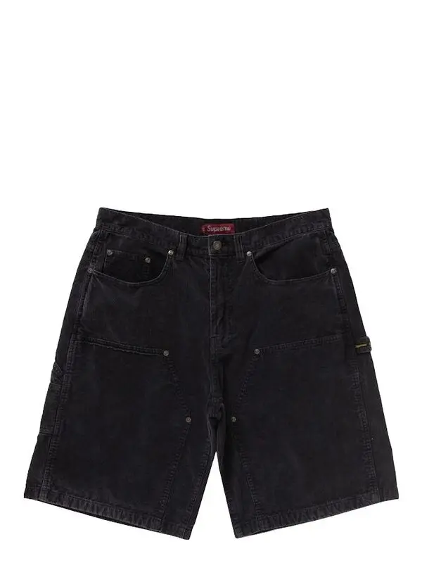 Supreme Washed Corduroy Double Knee Painter Short - Black