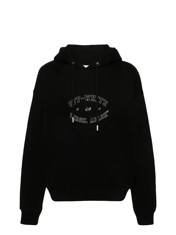 Off-White Logo-print Cotton Hoodie - Black