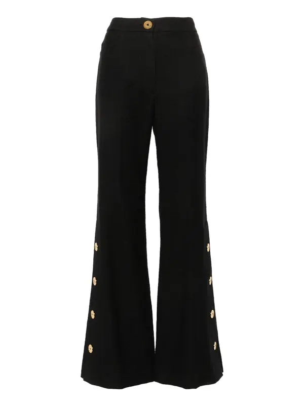 Patou Tweed Flared Trousers - Black