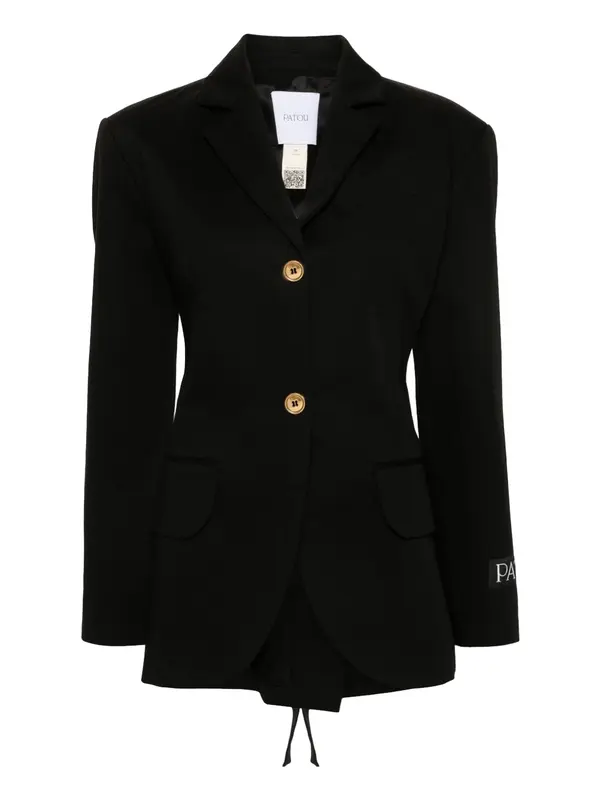 Patou Twill Blazer With Tie-fastening Straps - Black