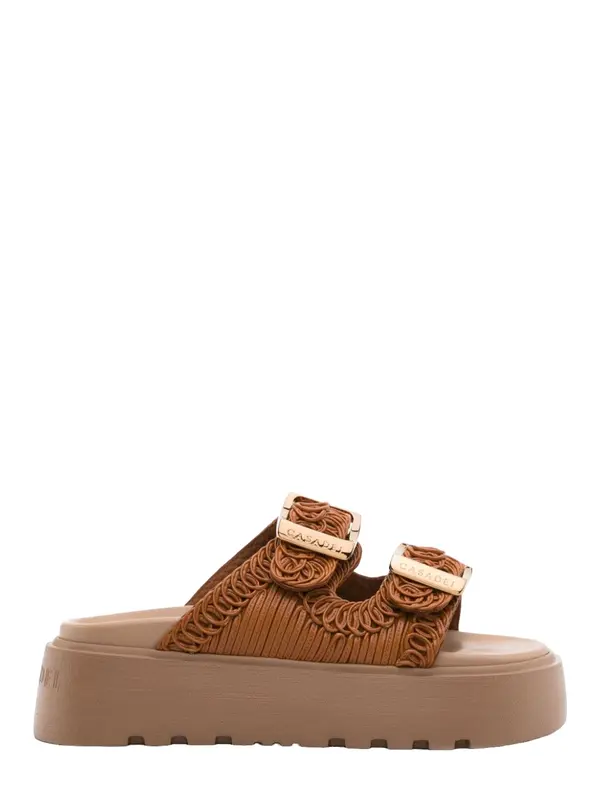 Casadei Birky Ale 40mm Flatform Slides - Brown