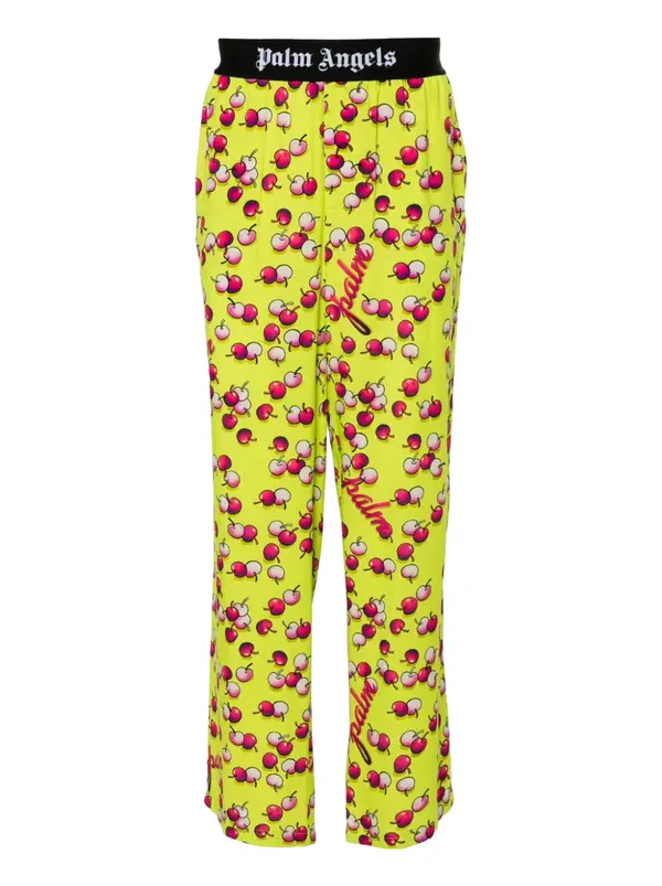 Palm Angels Cherry-print Trousers - Green