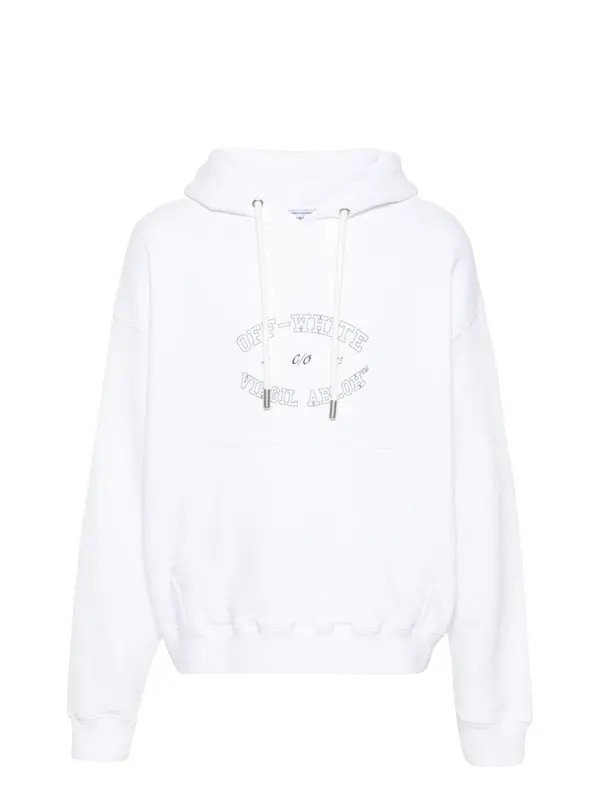 Off-White Logo-print Cotton Hoodie - White