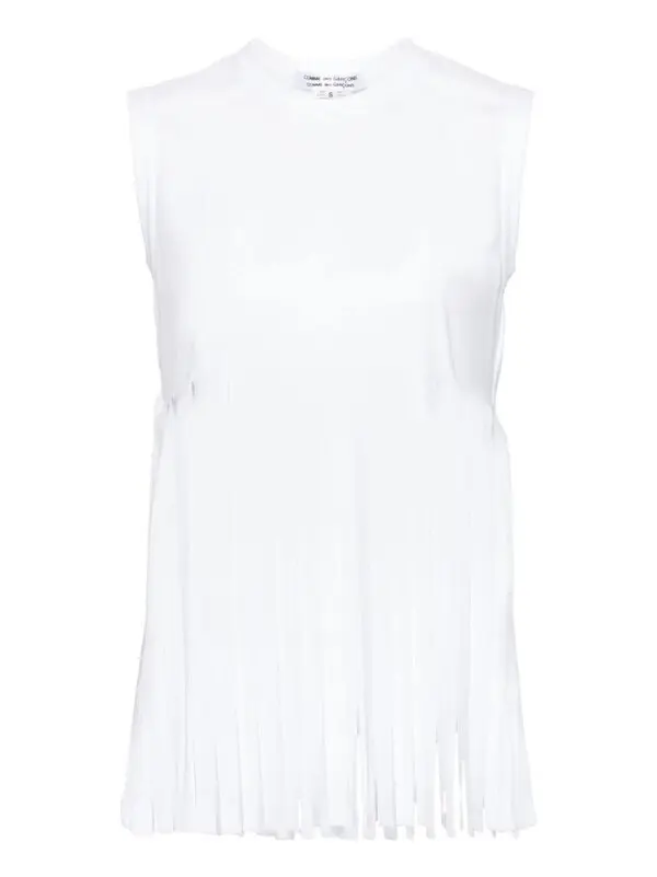 Comme Des Garçons Fringed Tank Top - White