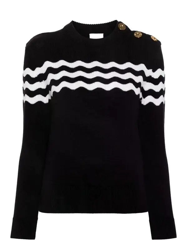 Patou Wave Knitted Jumper - Blue
