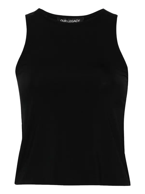 Our Legacy Wave Cropped Tank Top - Black