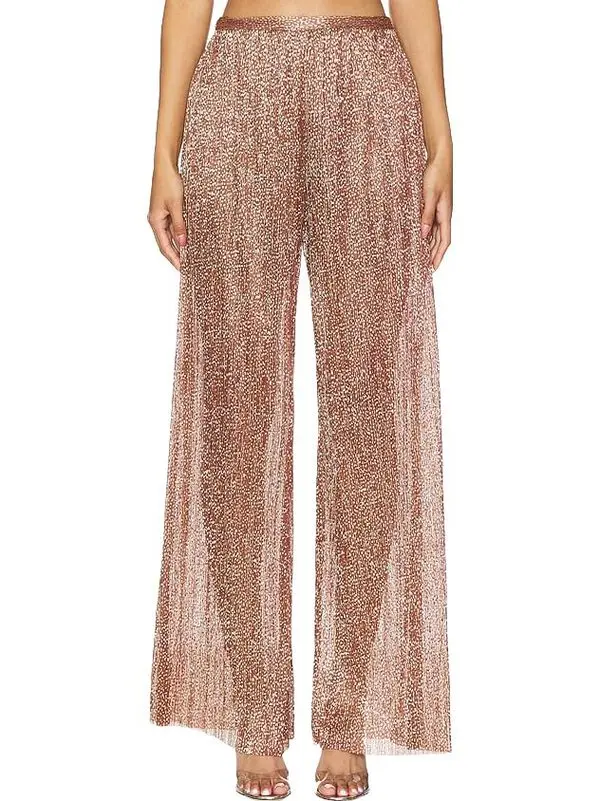 SABINA MUSAYEV Shane Metallic Wide Leg Pants - Rust