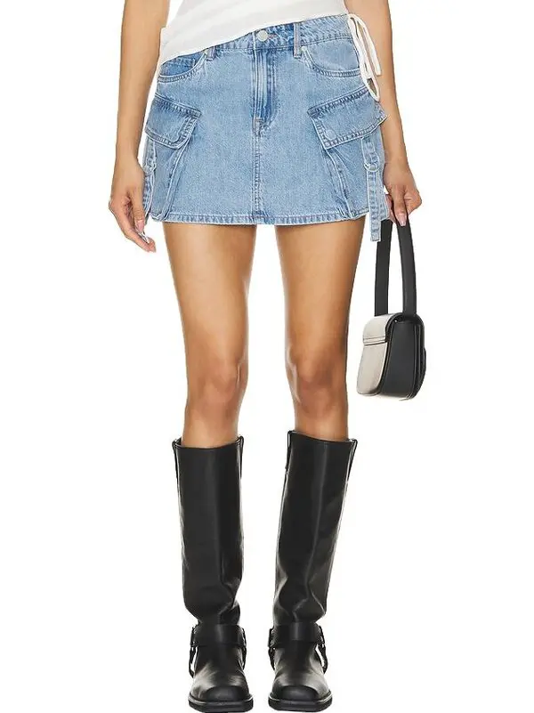 Blanknyc Head To Head Denim Skirt - Medium Indigo