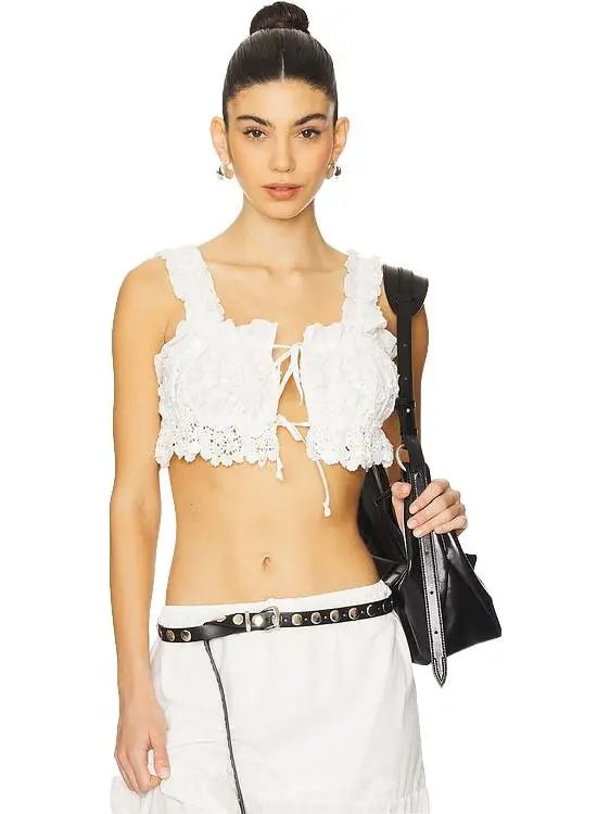 WeWoreWhat Double Tie Top - Ivory