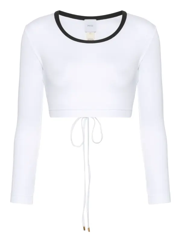 Patou Fine-ribbed Cropped Top - White