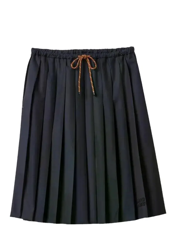 Miu Miu Pleated Midi Skirt - Blue