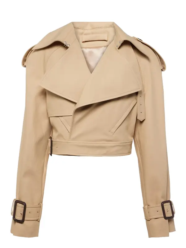Wardrobe.NYC Cropped Cotton Jacket - Neutrals
