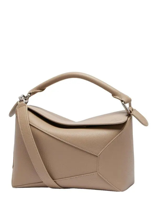 Loewe Puzzle Small Leather Shoulder Bag - Beige