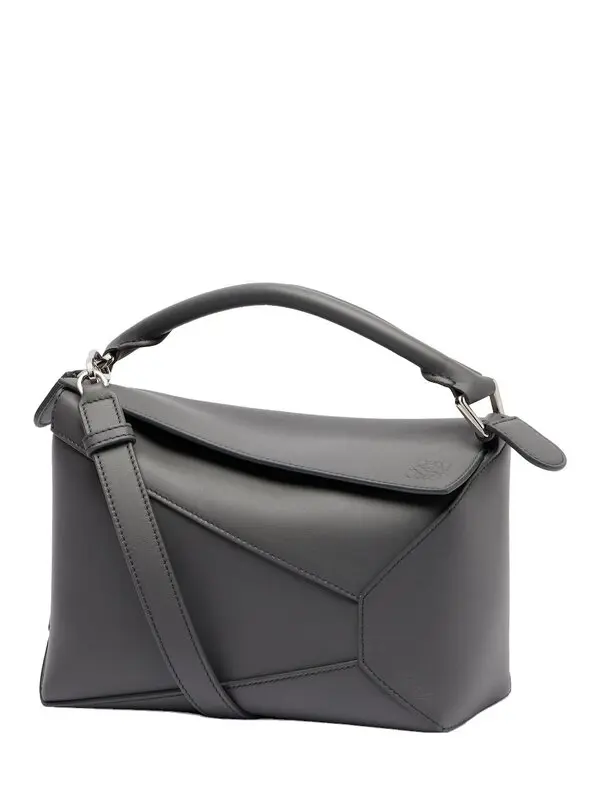 Loewe Puzzle Small Leather Shoulder Bag - Grey