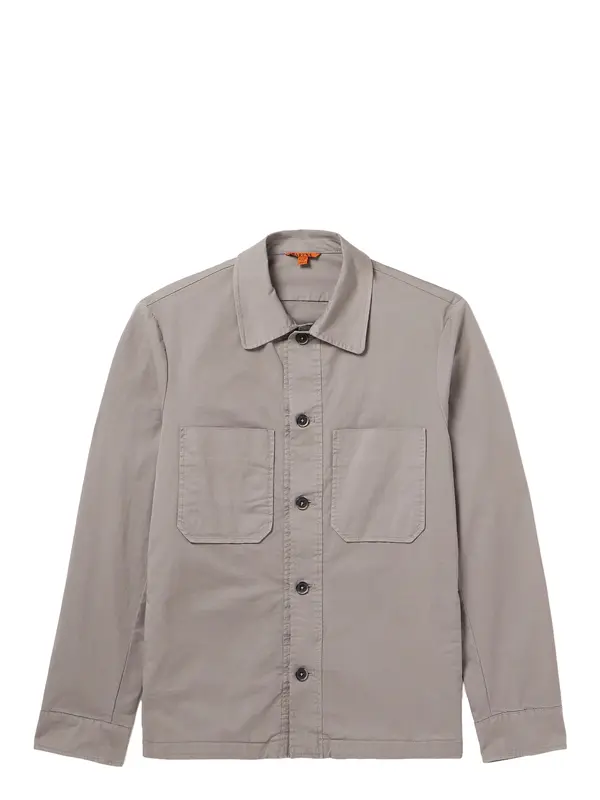 Barena Venezia Garment-dyed Cotton-blend Gabardine Overshirt - Gray