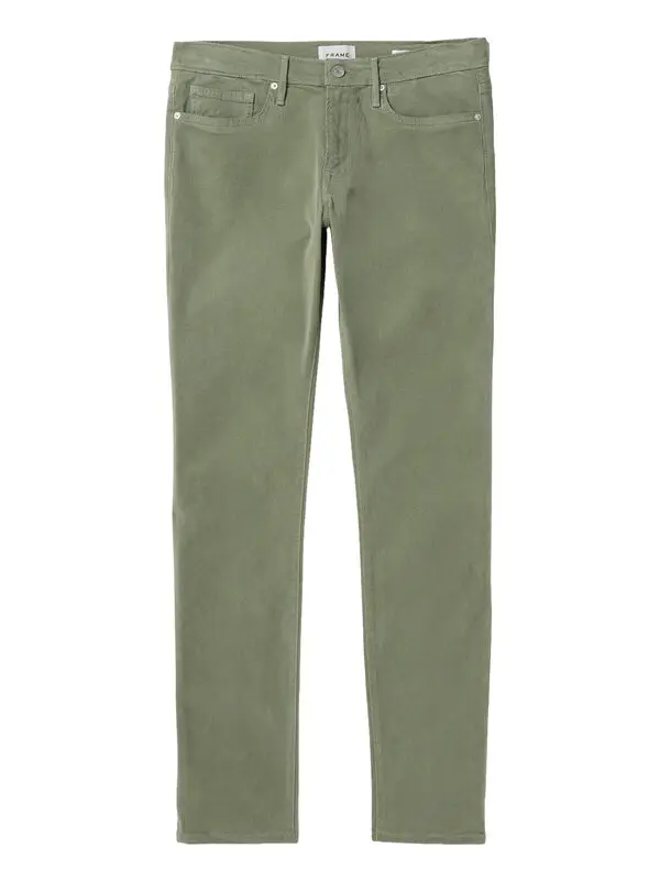 FRAME L'homme Slim-fit Trousers - Green
