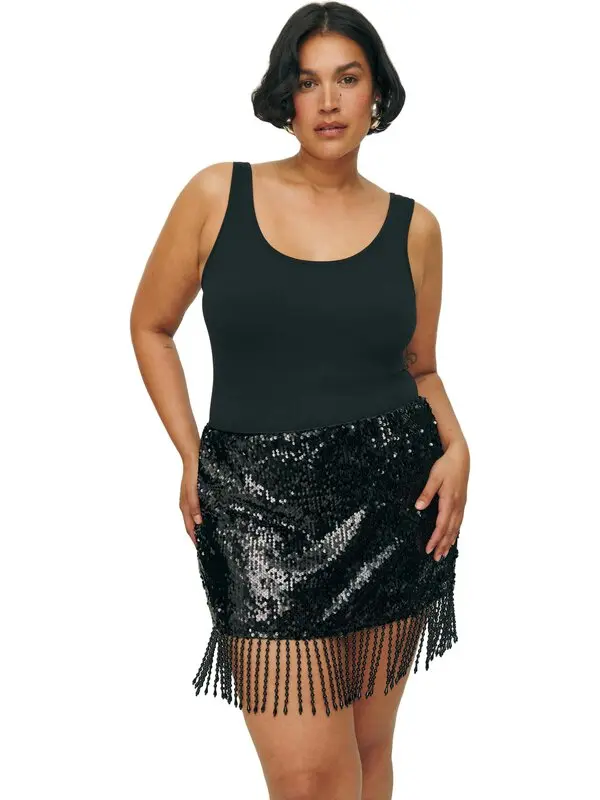 REFORMATION Martina Mini Skirt - Black