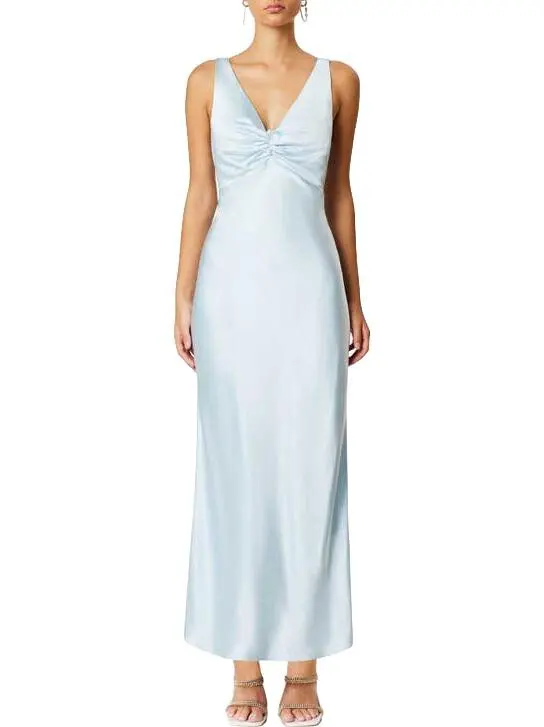 ELLIATT Rendevous Sleeveless Satin Gown - Lightblue