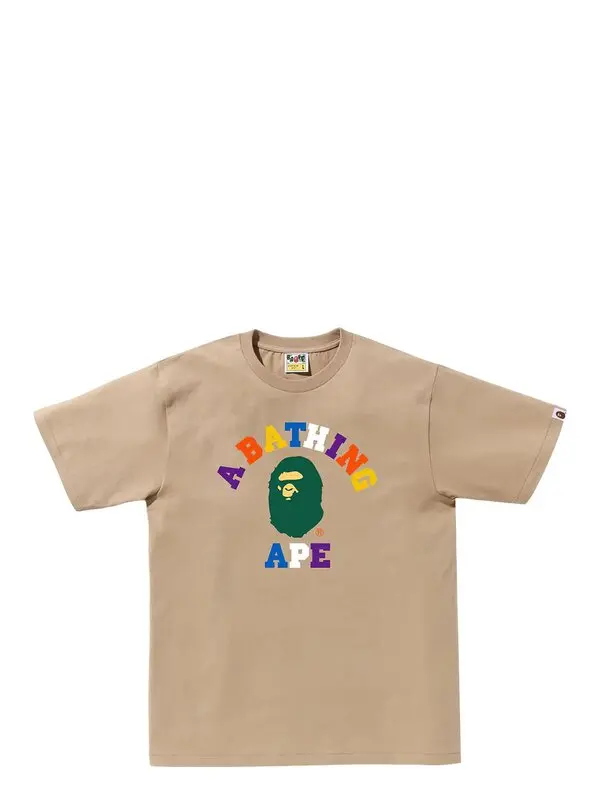 A BATHING APE Colors College Tee Shirt - Beige