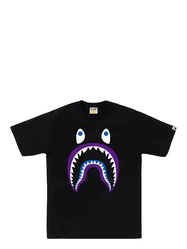 A BATHING APE Colors Shark Ponr Tee Shirt - Black