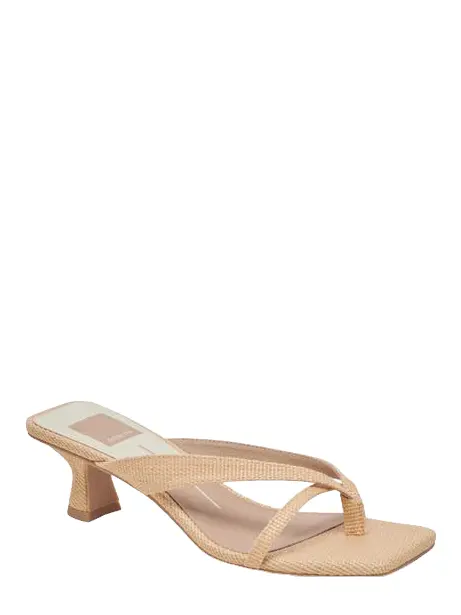 Dolce Vita Brevel Kitten Heel Flip Flop - Natural Raffia