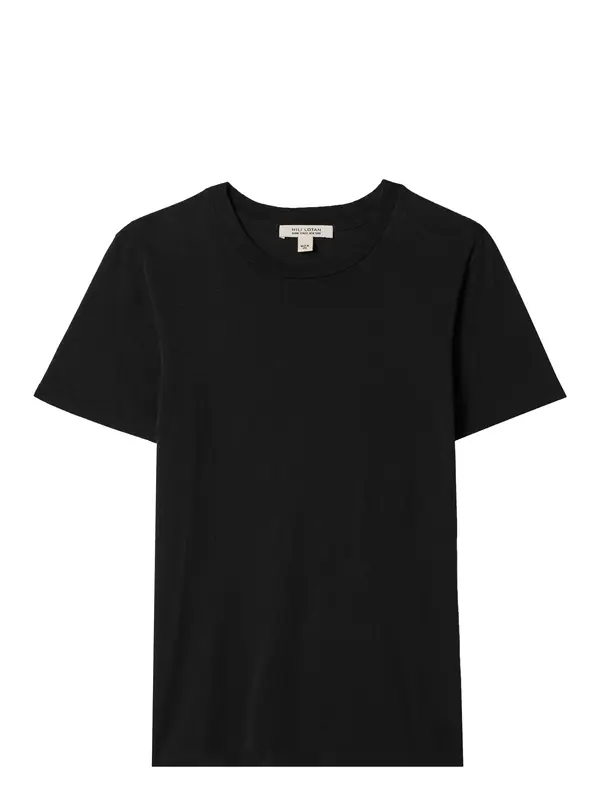 NILI LOTAN Mariela Cotton-jersey T-shirt - Black
