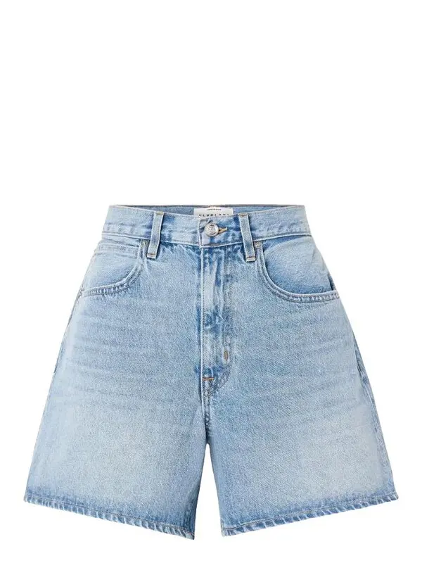 SLVRLAKE Walker Distressed Denim Shorts - Blue