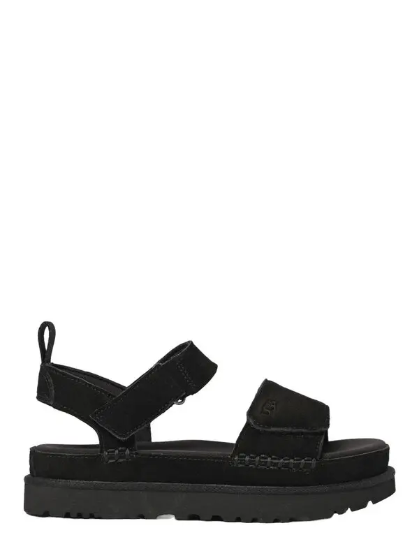 UGG Goldenstar Suede Platform Sandals - Black