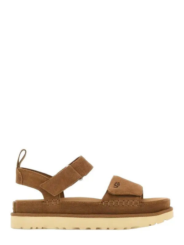 UGG Goldenstar Suede Platform Sandals - Brown