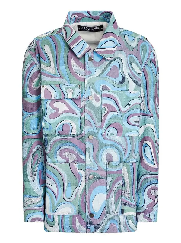 Jacquemus Pescadou Printed Denim Jacket - Light Blue