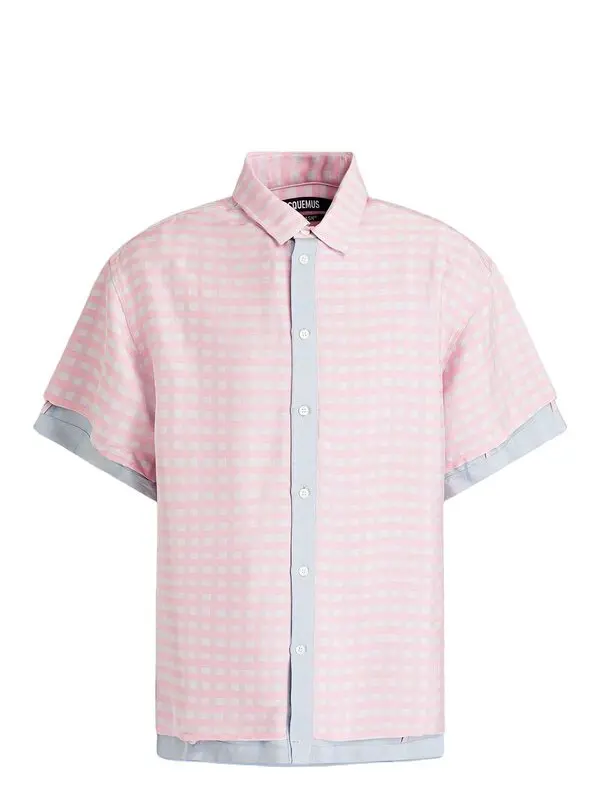 Jacquemus Melancia Gingham Jacquard Shirt - Baby Pink