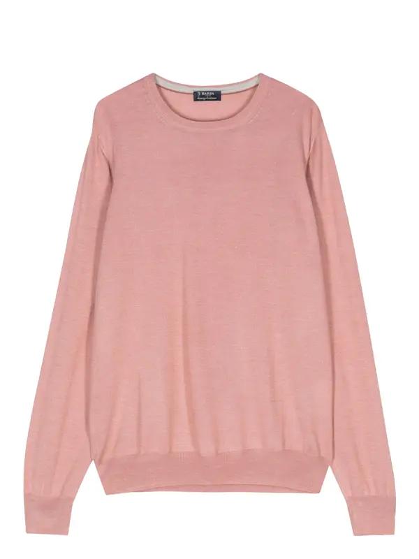 BARBA NAPOLI Fine-knit Virgin Wool-silk Jumper - Pink