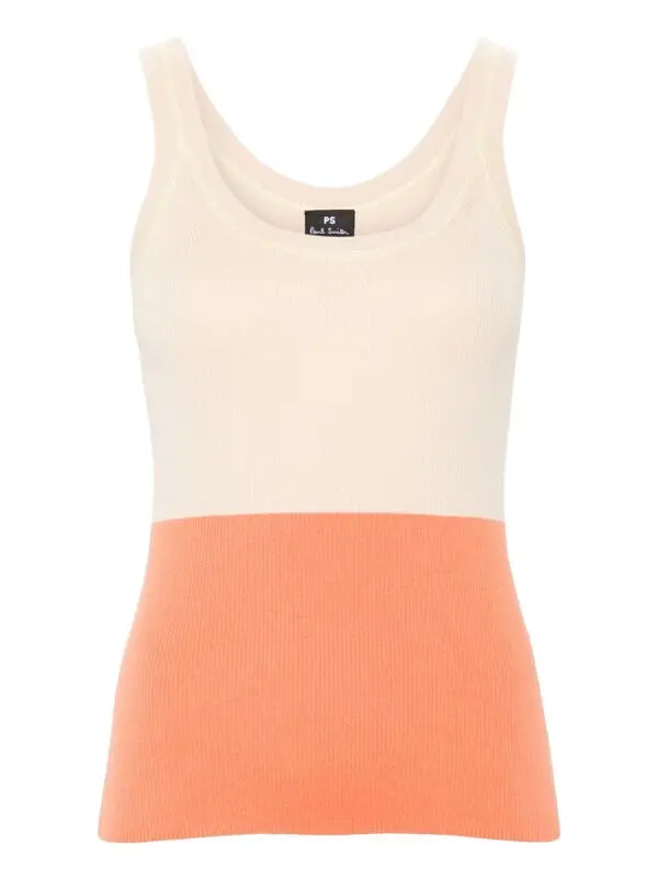 Paul Smith Colourblock Ribbed Tank Top - Neutrals