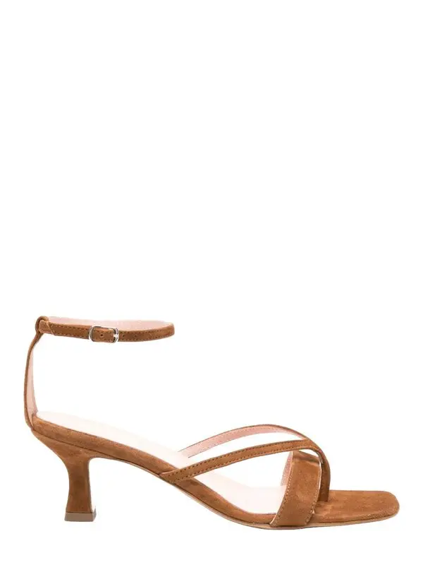 ANNA F. 70mm Suede Sandals - Brown