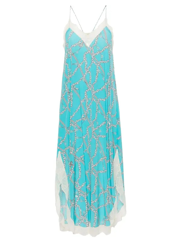 Zadig&Voltaire Ristyl Logo-print Maxi Dress - Blue
