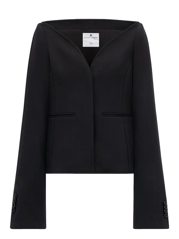 COURREGES Ellipse Heritage Collarless Blazer - Black