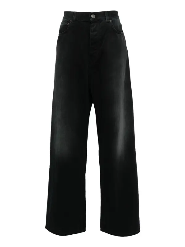 Balenciaga Mid-rise Wide-leg Jeans - Black