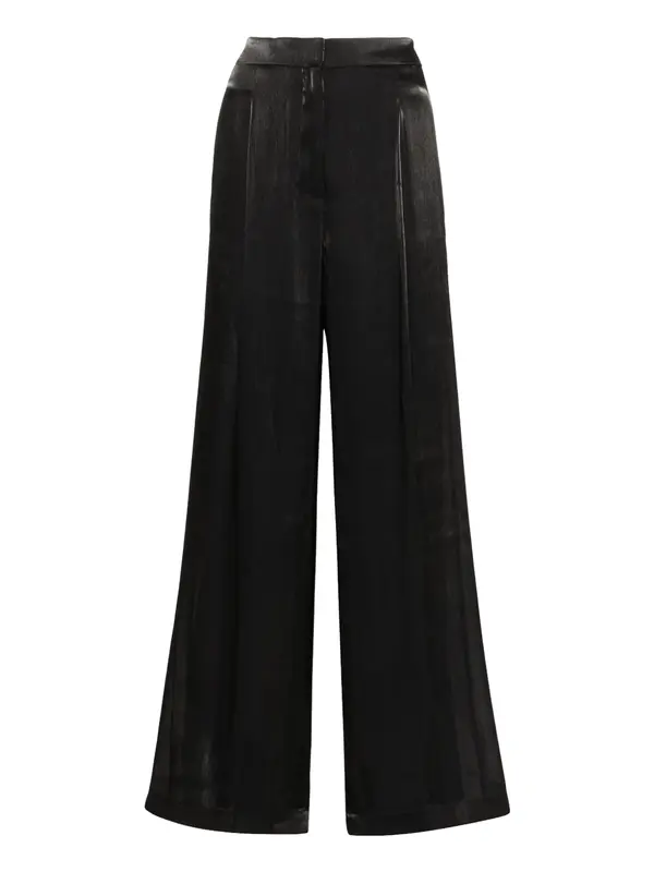Michael Kors Georgette Pleated Wide-leg Trousers - Black