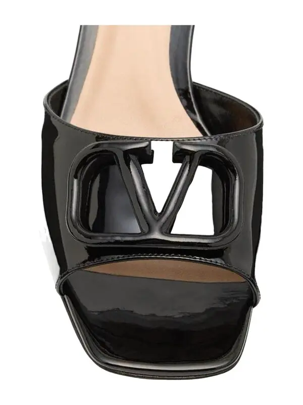 Valentino Garavani Vlogo Leather Mules - Nero