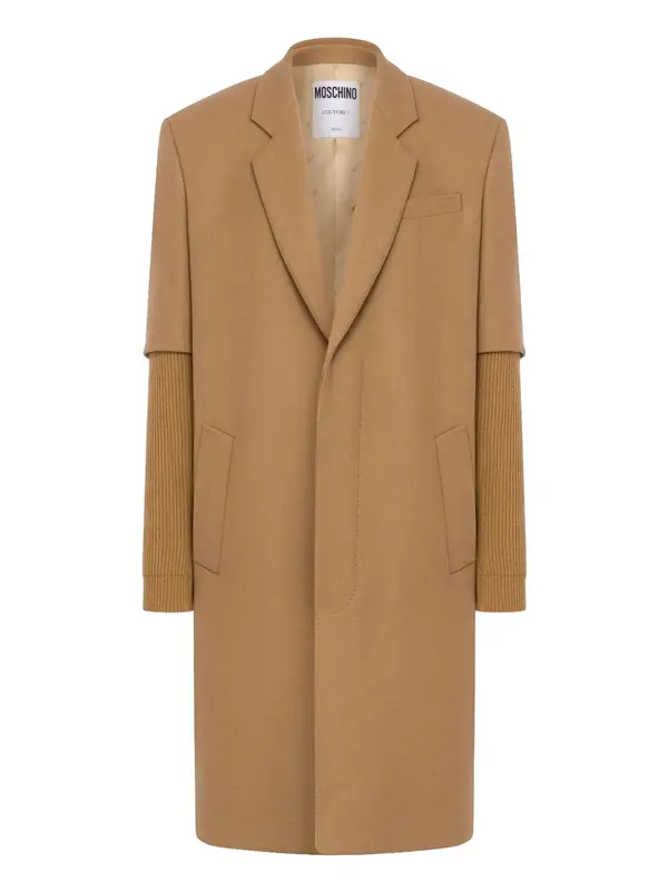 Moschino Notched-lapels Single-breasted Coat - Brown