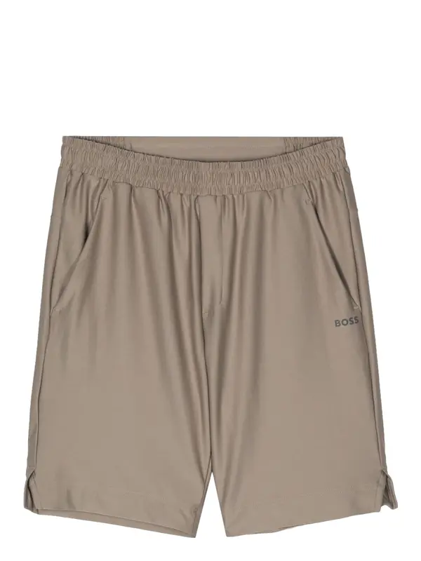 Hugo Boss Reflective-logo Bermuda Shorts - Neutrals