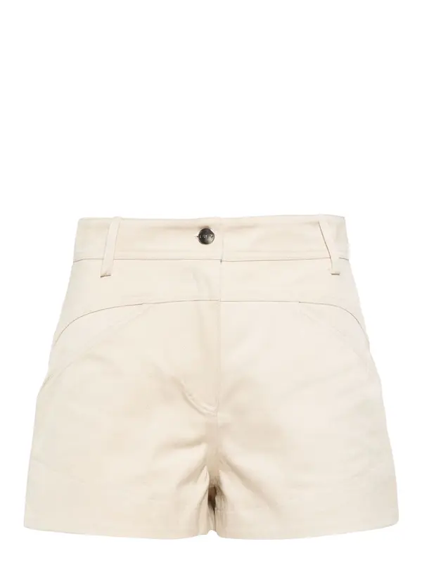 IRO PARIS Shaima Cut-out Cotton Shorts - Neutrals