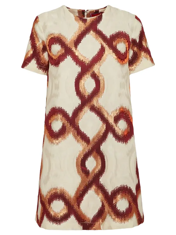 La DoubleJ Mini Swing Geometric-print Dress - Neutrals