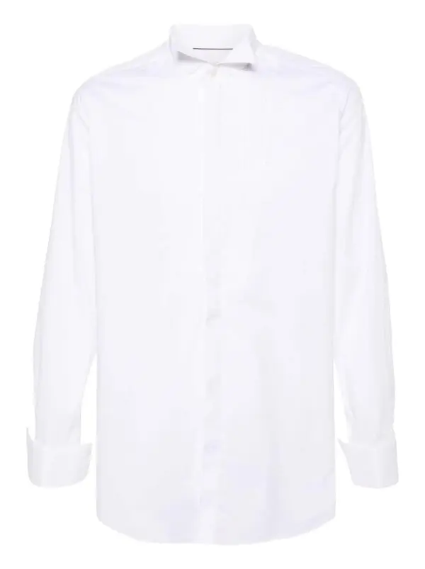 TINTORIA MATTEI 954 Pintuck-detail Buttoned Shirt - White