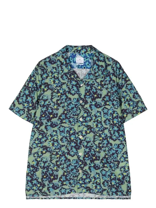 Paul Smith Bold Florals Shirt - Blue
