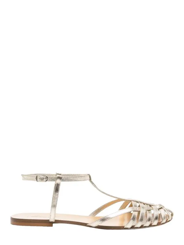 ANNA F. 512 Leather Sandals - Gold