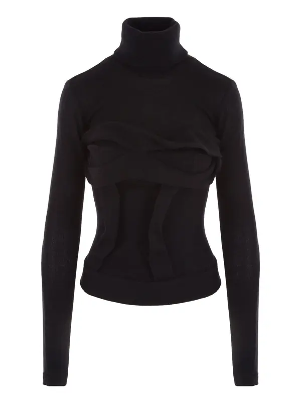 JORDANLUCA Gathered-detail Layered Jumper - Black
