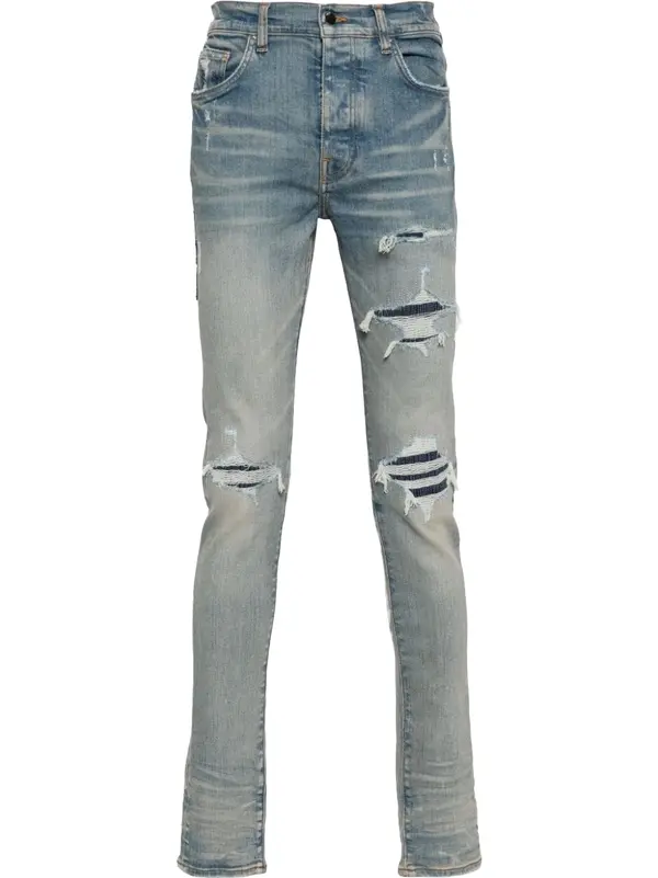 Amiri Distressed Skinny Jeans - Blue