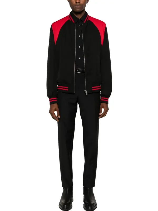 Alexander McQueen Two-tone Reversible Bomber Jacket - Black